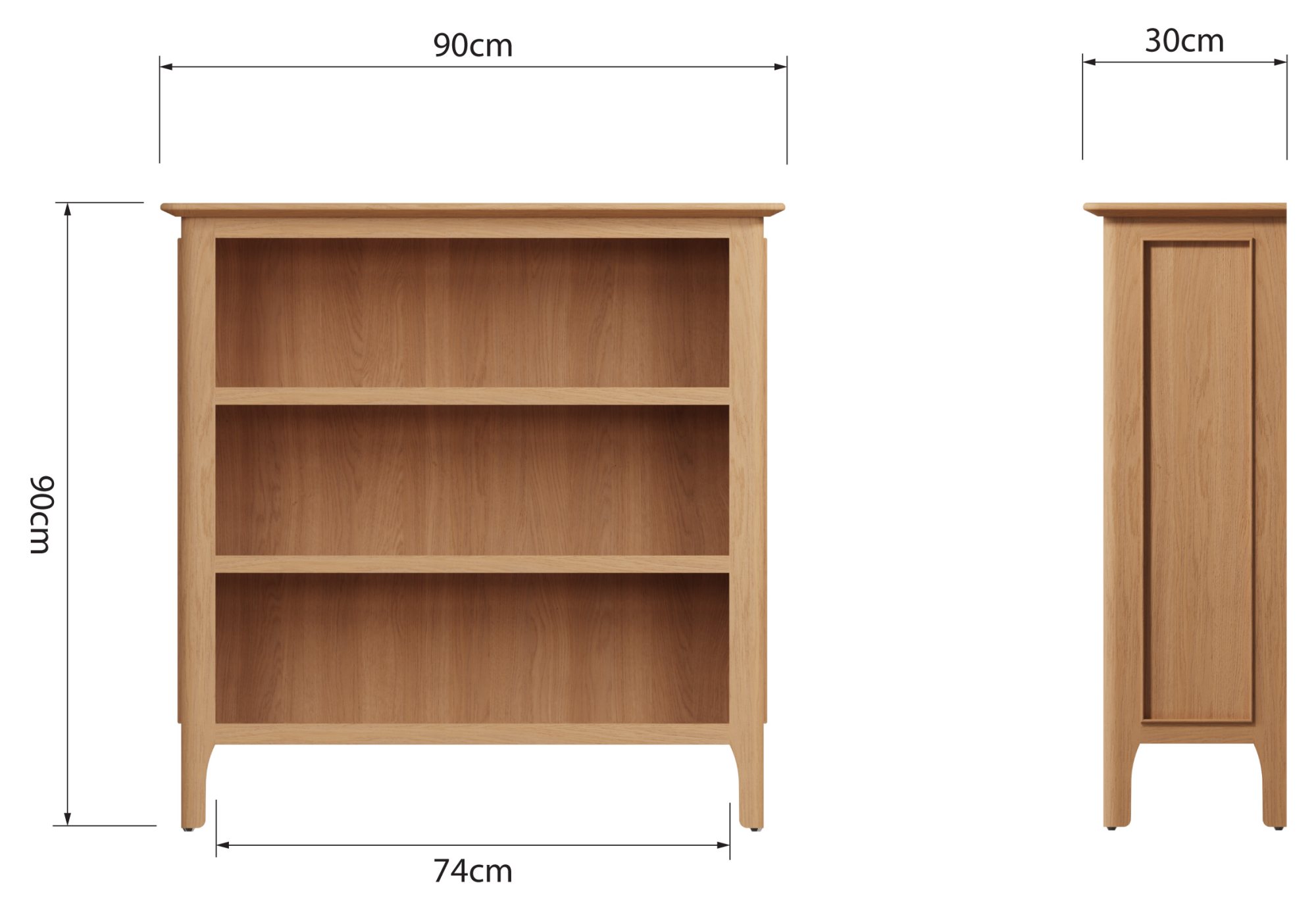 Coastal Small Wide Bookcase | Aldiss Home Furniture