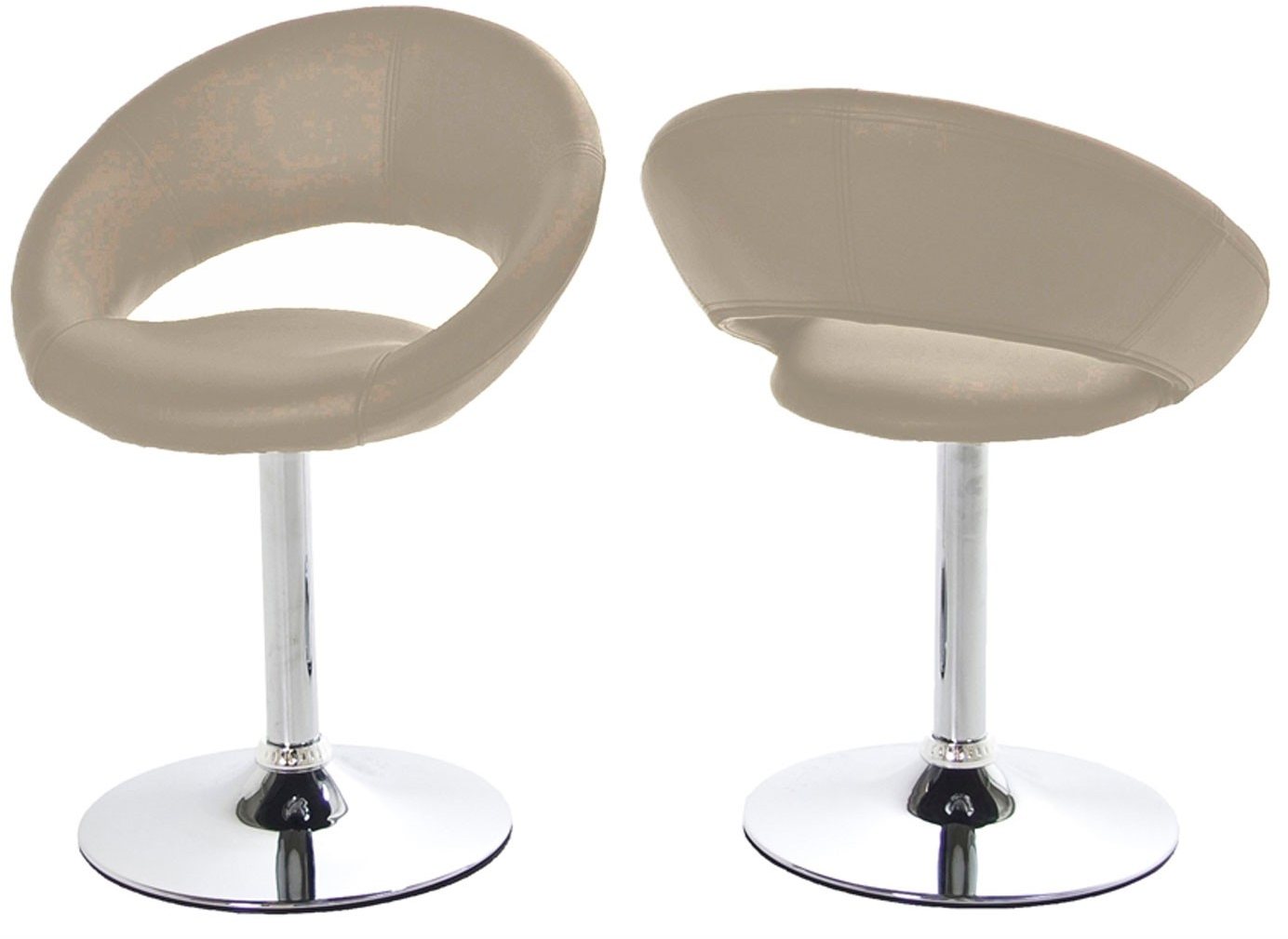 Plump Bar Stools In Taupe Fabric and Silver Base - Aldiss