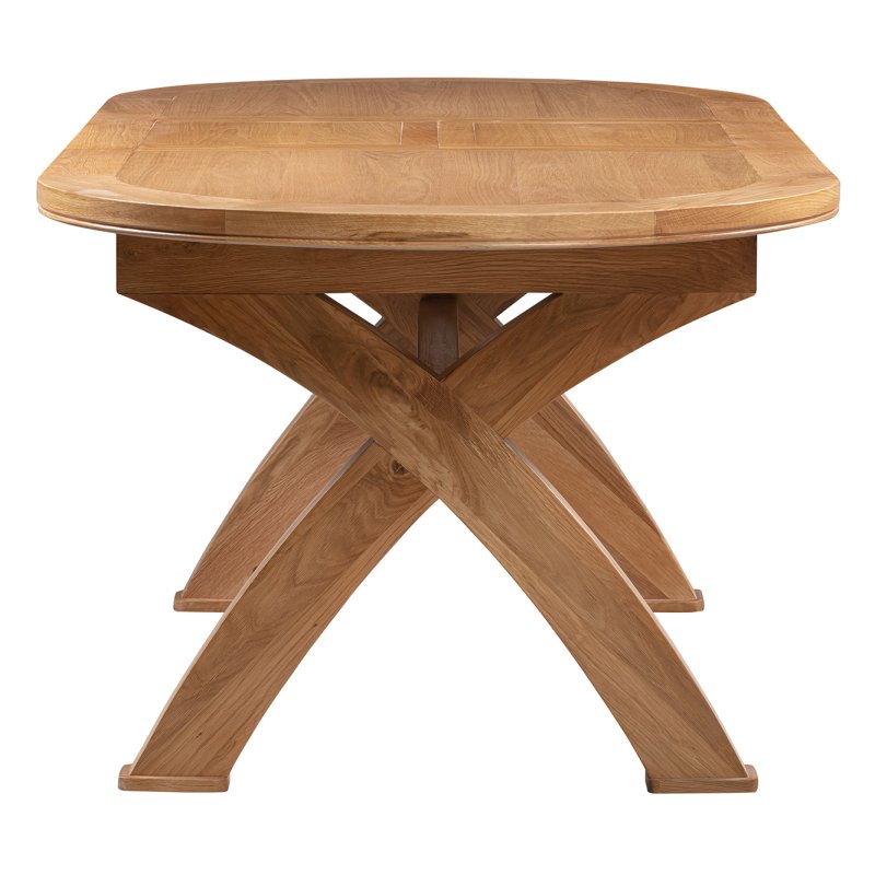 Gloucester Oak Oval 1.8m Cross Leg Dining Table | Aldiss of Norfolk
