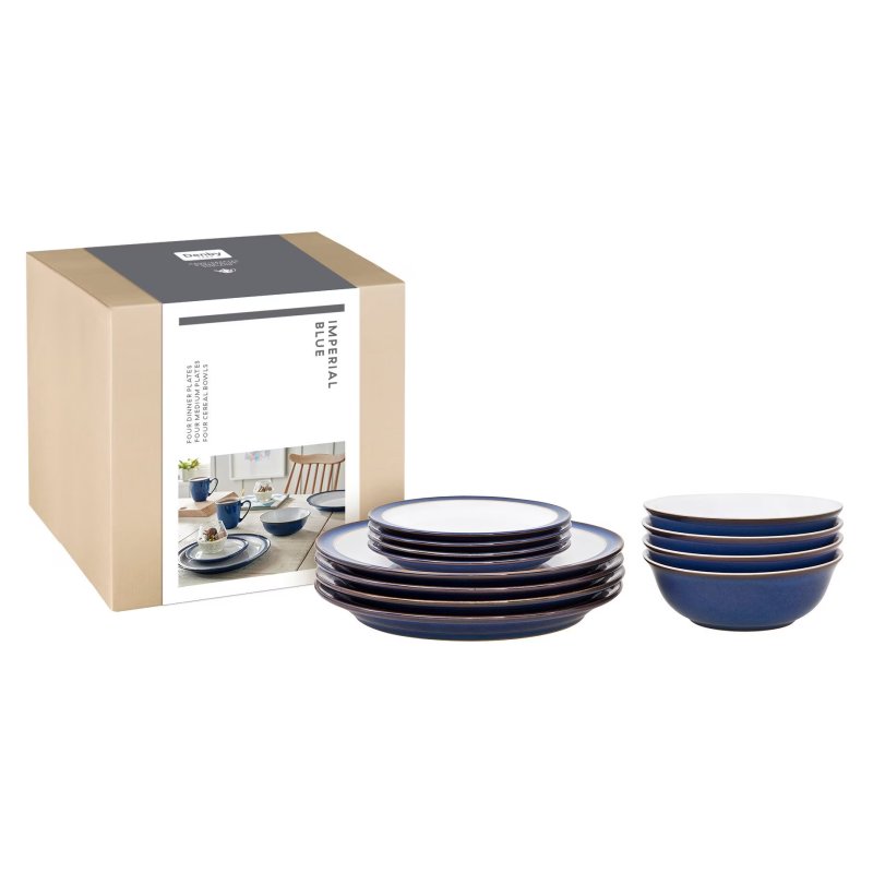 Denby Imperial Blue 12 Piece Tableware Set | Aldiss Norfolk