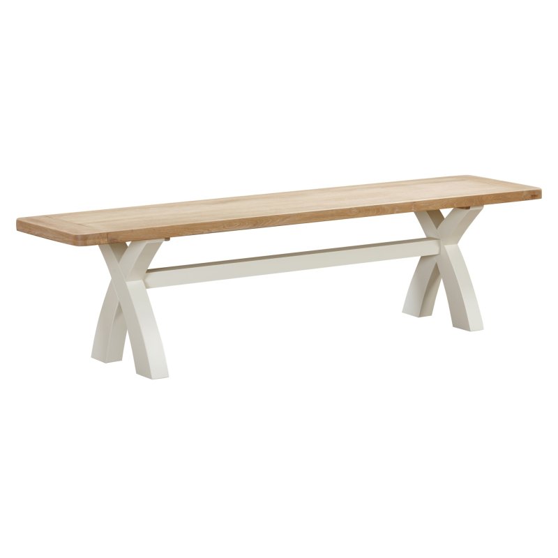 Silverdale Painted Cross Leg Bench | Aldiss of Norfolk