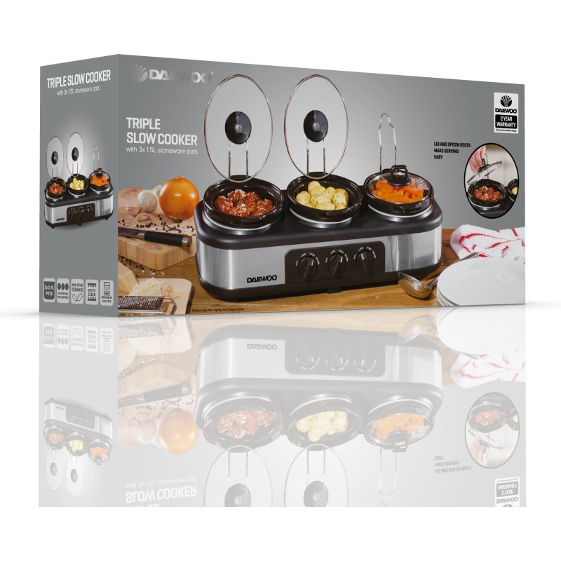 Daewoo Triple Slow Cooker | Aldiss of Norfolk
