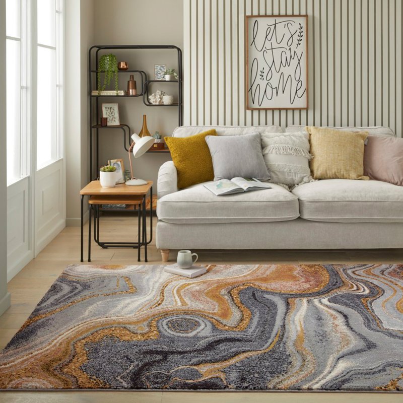 Amara Rug Blue Bronze 160x220 | Aldiss of Norfolk