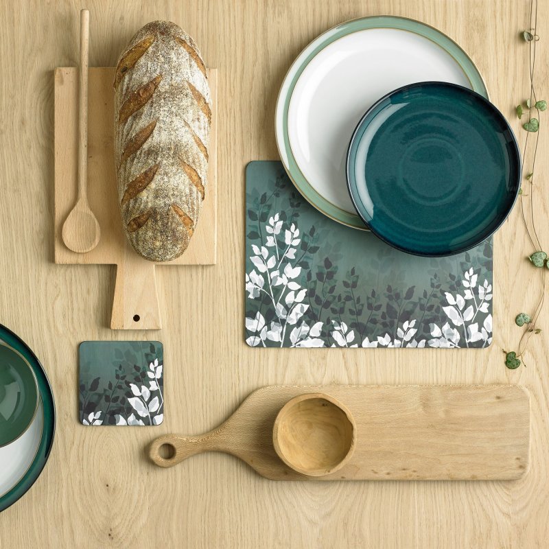 Denby | Green Foliage Set of 6 Coasters | Aldiss of Norfolk