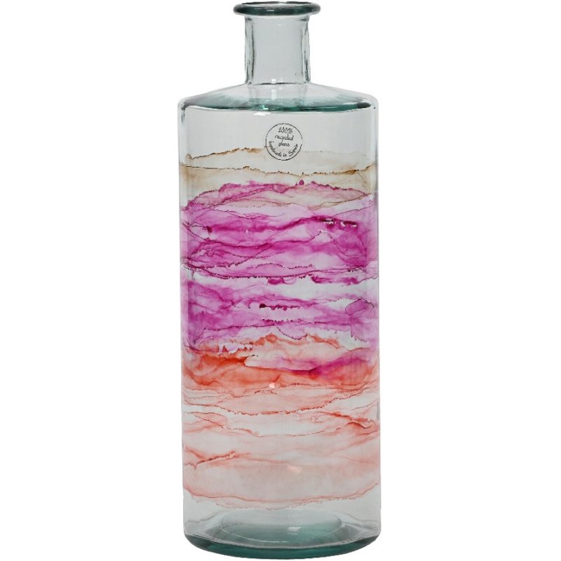 Kaemingk Recycled Multi Coloured Glass Vase Pink | Aldiss