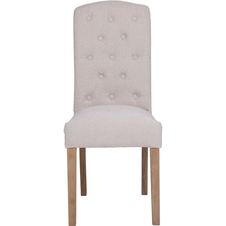 Button Back Dining Chair in Natural | Aldiss of Norfolk