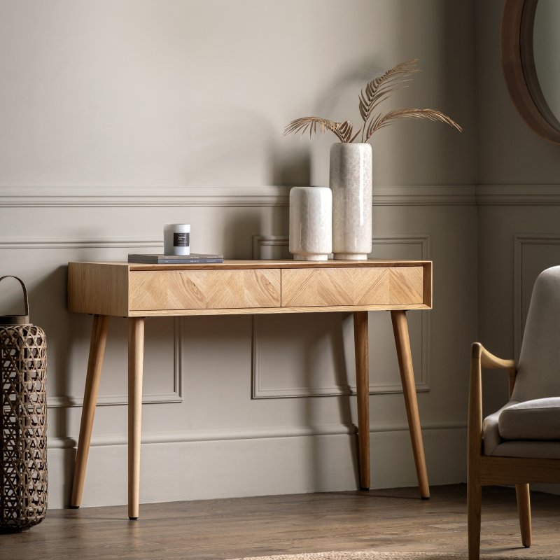 Chevron oak dressing table store