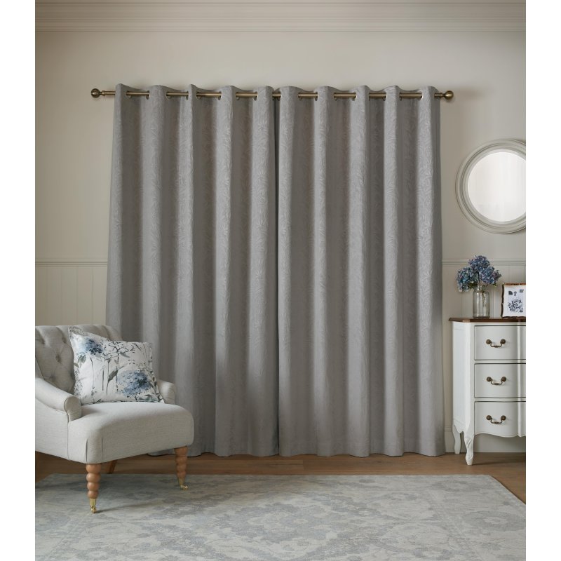 Laura Ashley Barley Steel Grey Curtains | Aldiss of Norfolk