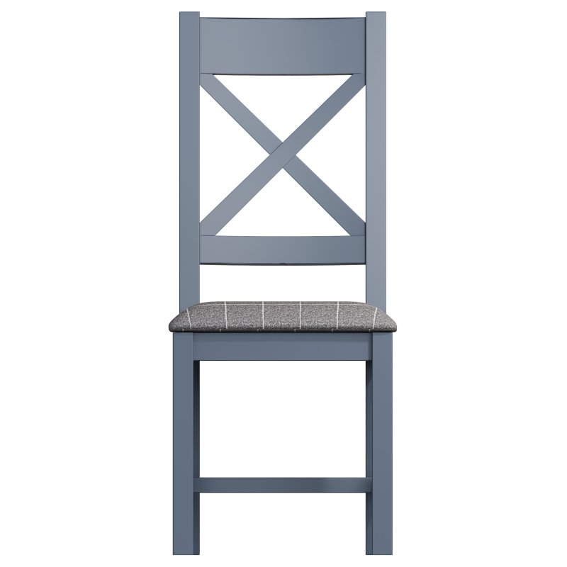 Heritage Editions Blue Cross Back Chair & Grey Seat | Aldiss