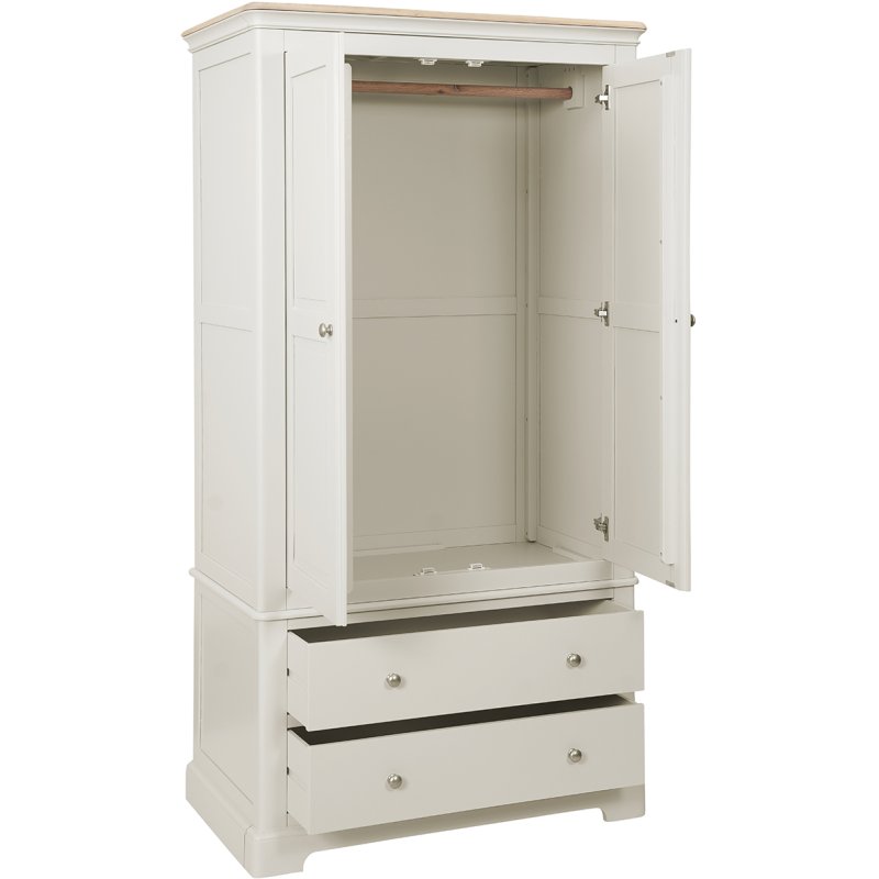 Broadway 2 Drw Double Gents Wardrobe in Grey Mist | Aldiss