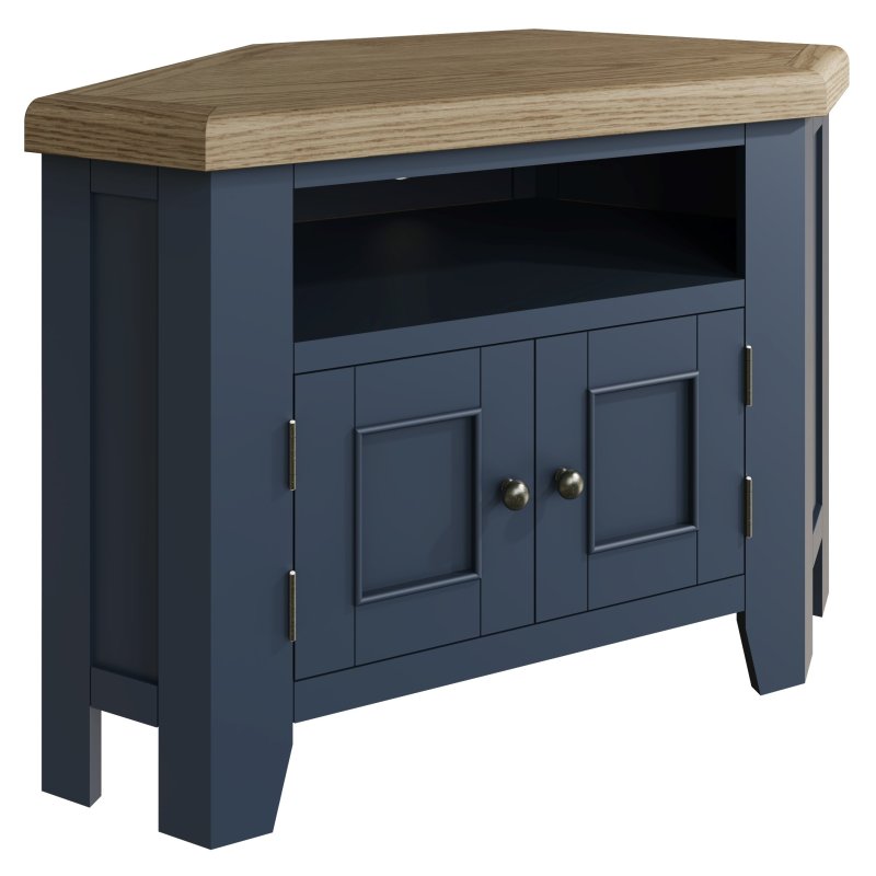 Heritage Editions Blue Corner TV Unit | Aldiss of Norfolk